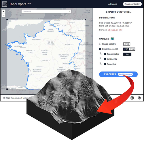 TopoExport - Terrain 3D - data.gouv.fr